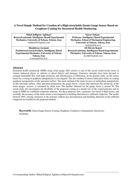Pdf A Novel Simple Method For Creation Of A High Stretchable Strain