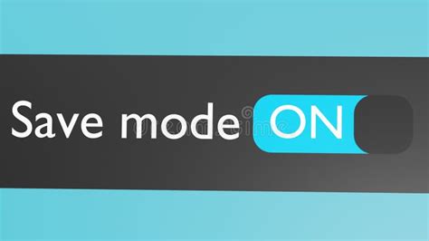 Turn On Power Save Button Slider Energy Saving Mode D Render Stock Illustration