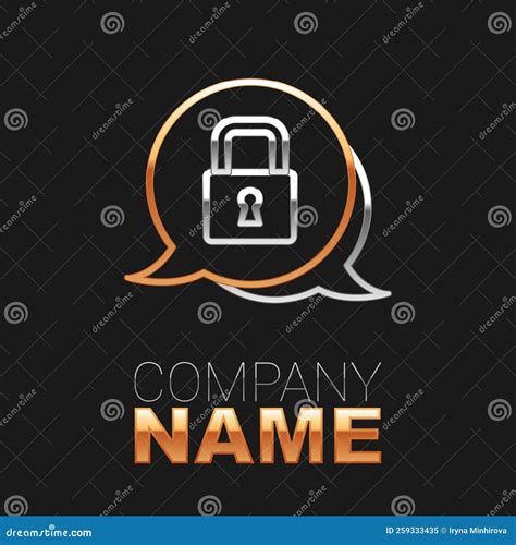 Line Lock Icon Isolated On Black Background Padlock Sign Security