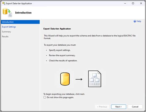 export a data tier application sql server microsoft learn