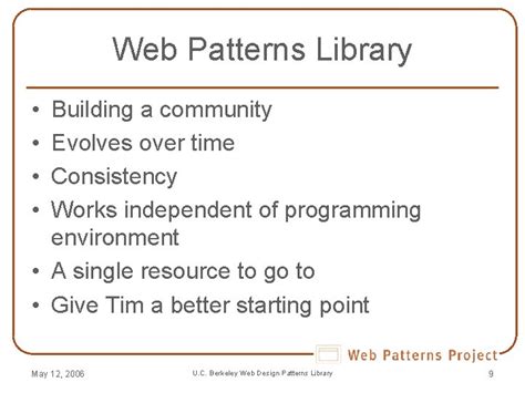 Web Design Pattern Library Uidesignpatterns Org A