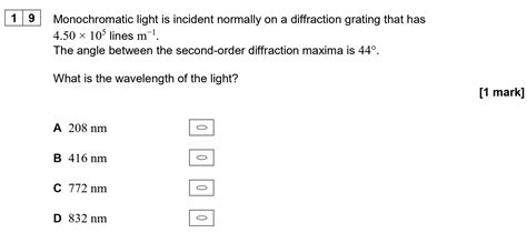 A Level Aqa Physics Diffraction Monochromatic Light Is Incident