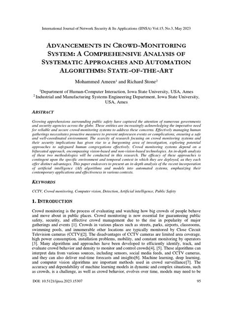 Advancements In Crowd Monitoring System A Comprehensive Analysis Of Systematic Approaches And
