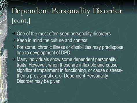 Dependent And Histrionic Personality Disorders Ppt