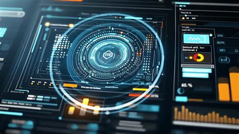 Futuristic Manufacturing Control Panel Monitoring Production Process