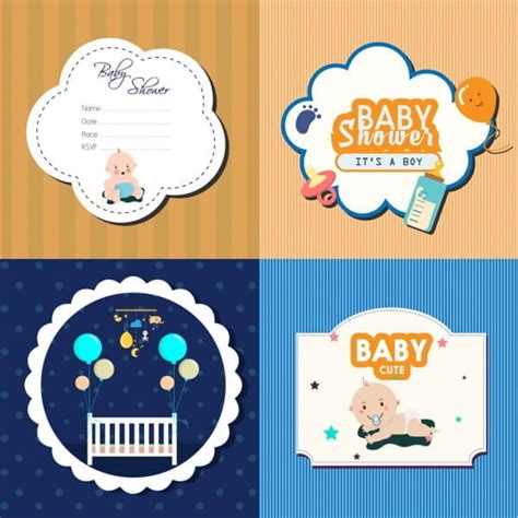 아기 배지 컬렉션 다양한 평면 장식 모양 Eps Ai Uidownload