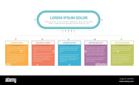 Flowchart With Main Title And 5 Elements Workflow Process Infographic Template Vector Eps10