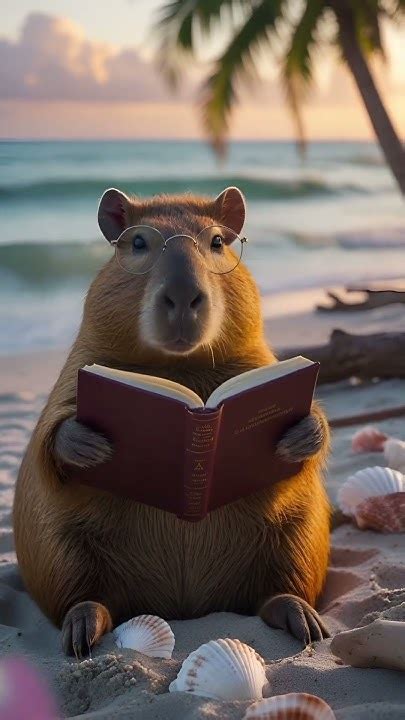 Capybara Beach Day 📚🌴 Chill Vibes And Book Time Youtube