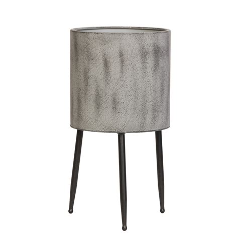 George Oliver Abigail Mid Century Modern Indoor Metal Pot Planter With