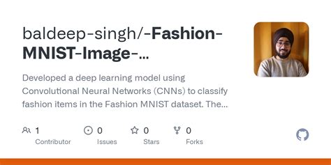 GitHub Baldeep Singh Fashion MNIST Image Classification Using Convolutional Neural Networks