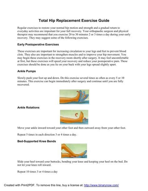 Total Hip Replacement Exercise Guide