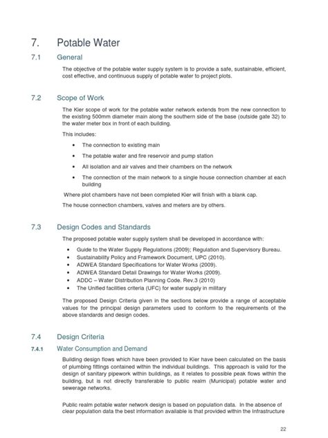 Preliminary Design Report Water Supply Network Pump