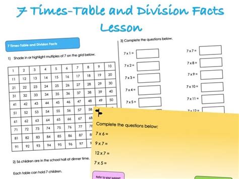 Year 4 Multiplication And Division 7 Times Table And Division Facts Lesson Teaching Resources