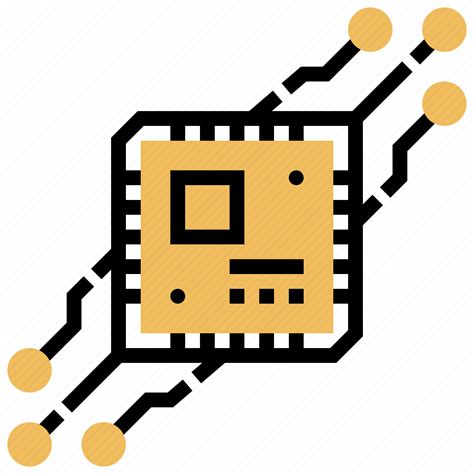 Circuit Computer Cpu Microchip Processor Icon Download On Iconfinder