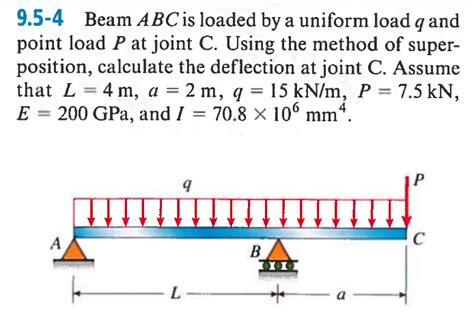 solved beam abc is loaded by a uniform load q and point load