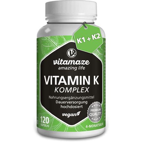 Vitamin K2 K1 Complex High Strength K1 1 000 Mcg Mk4 K2 200 Mcg
