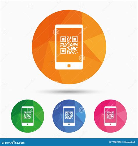 Qr Code Sign Creative App Scan Code Symbol Round Square Button Vector Illustration Isolated