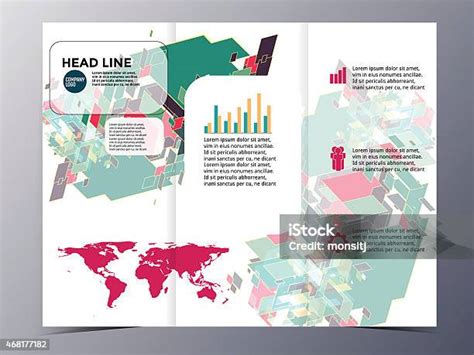 추상적임 색상화 기하학적 패턴 브로셔 디자인 템플릿 Vec 0명에 대한 스톡 벡터 아트 및 기타 이미지 0명 2015년 3단 브로슈어 Istock