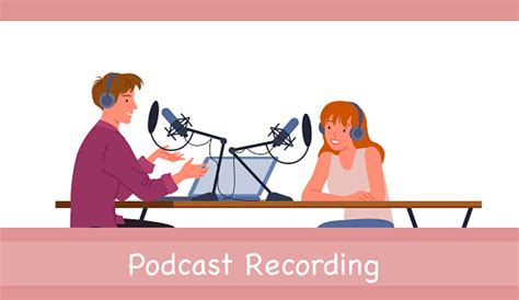 블로거 팟 캐스터 사람들이 스트리밍 만화 젊은 남자 여자 캐릭터 는 동영상 블로그 또는 웹 블로그에 짧은 비디오를 게시 흰색에 고립 된 카메라 팟 캐스트 비디오 스트림