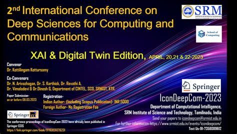 2nd International Conference On Deep Sciences For Computing And Communications Srmist