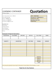 Professional Quotation Template In Excel Free Download