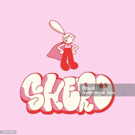 Shero Graffiti A Girl In A Cape Vector Art Red And Pink Stock