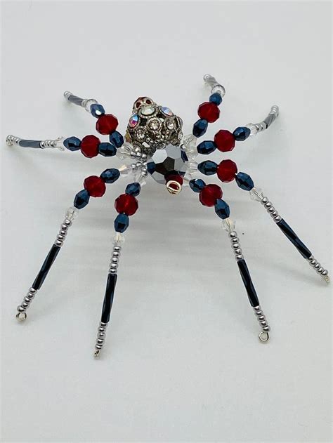 Christmas Beaded Spider Etsy Beaded Spiders Spider Jewelry Beaded