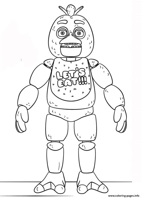 Fnaf Toy Chica Lets Eat Coloring Page Printable