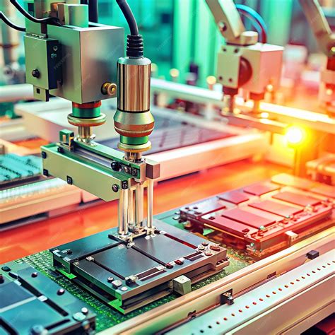 Modern Factory Robotics Precision Pcb Assembly Closeup Premium Ai