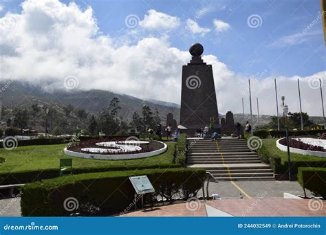 Equator Line In Mitad Del Mundo Middle Of The World Monument Near