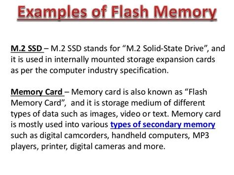 What Is Flash Memory With Its Types Examples And Devices PPTX