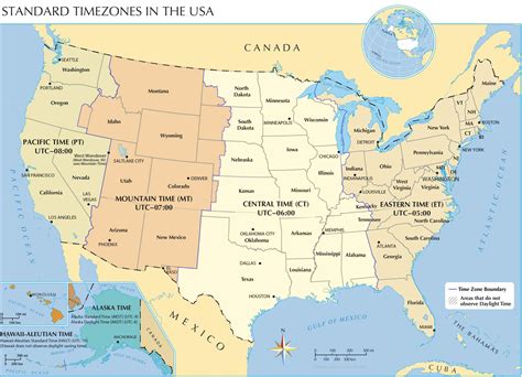 Us Time Zone Map Guide Of The World