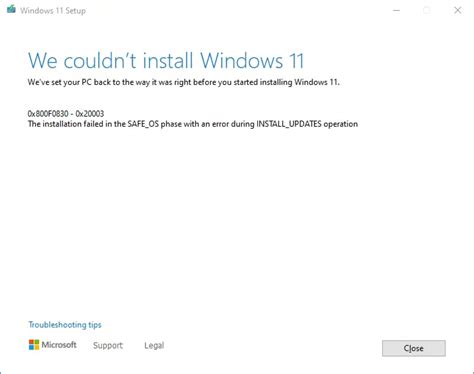 Fix Windows 11 10 Installation Failed Error 0x800f0830 0x20003 Minitool