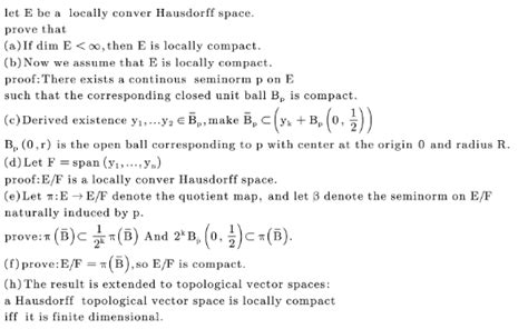 Solved Let E Be A Locally Conver Hausdorff Space Prove That