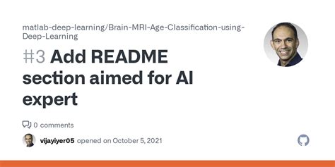 Add Readme Section Aimed For Ai Expert · Issue 3 · Matlab Deep Learning Brain Mri Age