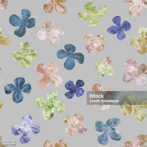 추상꽃은 매끄러운 패턴을 반복합니다 수채화 및 디지털 손으로 그린 패턴입니다 섬유 디자인과 장식을위한 혼합 미디어 0명에 대한 스톡 벡터 아트 및 기타 이미지 Istock