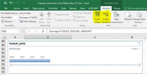 excel pivot table timeline slicer not working