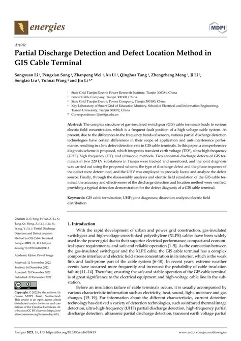 Pdf Partial Discharge Detection And Defect Location Method In Gis Cable Terminal