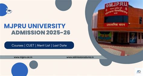 Mjpru Admission 2025 26 Ug Pg Cuet Merit And Last Date