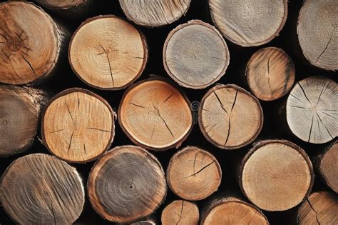 Close Up Of Stacked Log Ends Showing Natural Patterns Neural Network