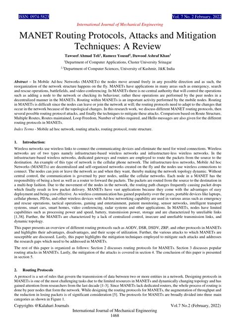 Pdf Manet Routing Protocols Attacks And Mitigation Techniques A Review