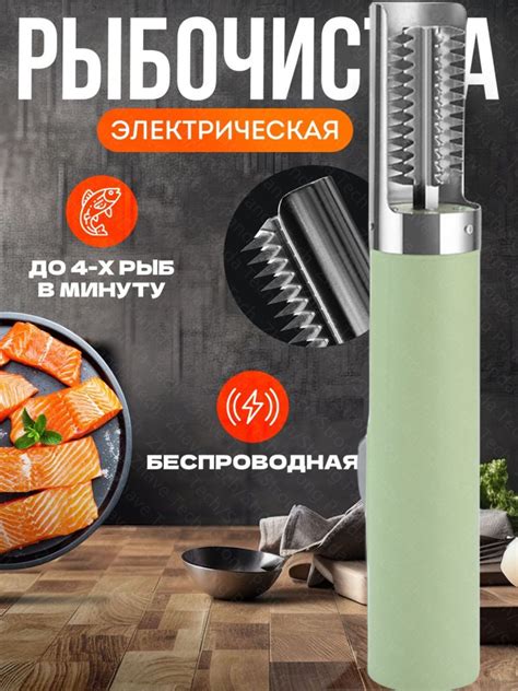 Рыбочистка аккумуляторная, реверсом 6 лезвий, Влагостойкая с плавным ...