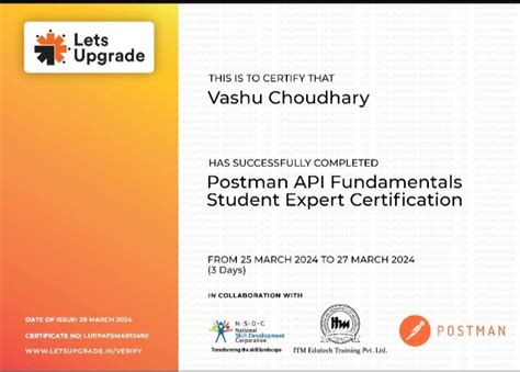 Vashu Choudhary On Linkedin Letsupgrade Apifundamentals Postman