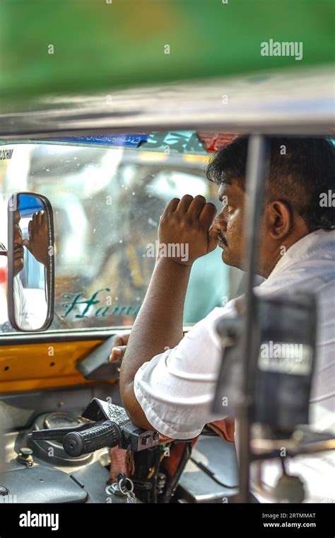 Autorickshaw Driver In Mumbai India Stock Photo Alamy