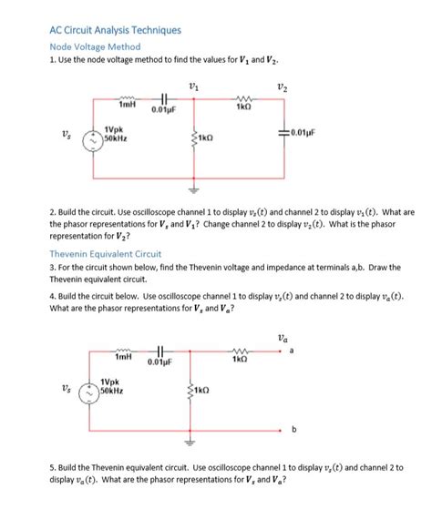 Solved AC Circuit Analysis Techniques Node Voltage Method 1 Chegg Com