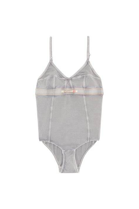 Ufby Bodycut Dt Woman Bodysuit With Denim Effect Diesel