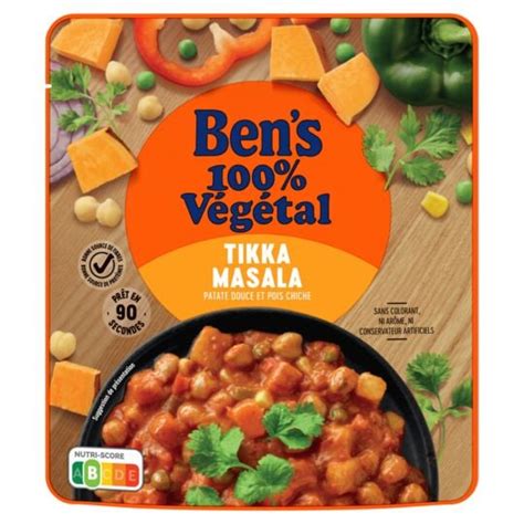 Bens Original Plat Cuisiné Sauce Micro Ondable Tikka Masala Bens