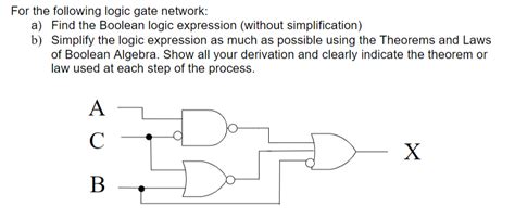 solved for the following logic gate network a find the