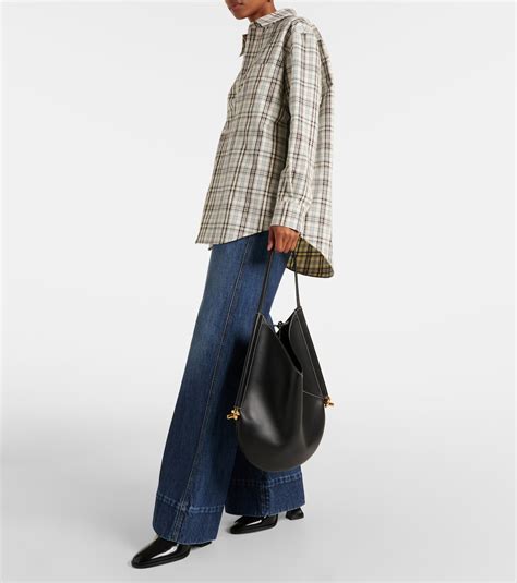 Solstice Medium Leather Shoulder Bag In Black Bottega Veneta Mytheresa