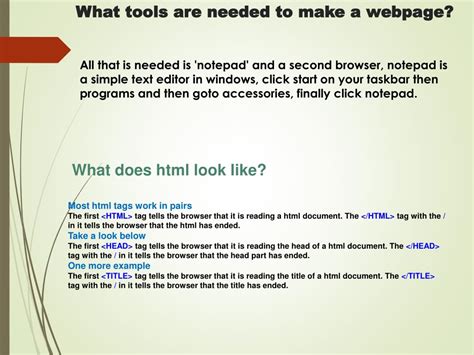 Ppt Html Stands For Hyper Text Mark Up Language And Is A Simple Language That Powerpoint